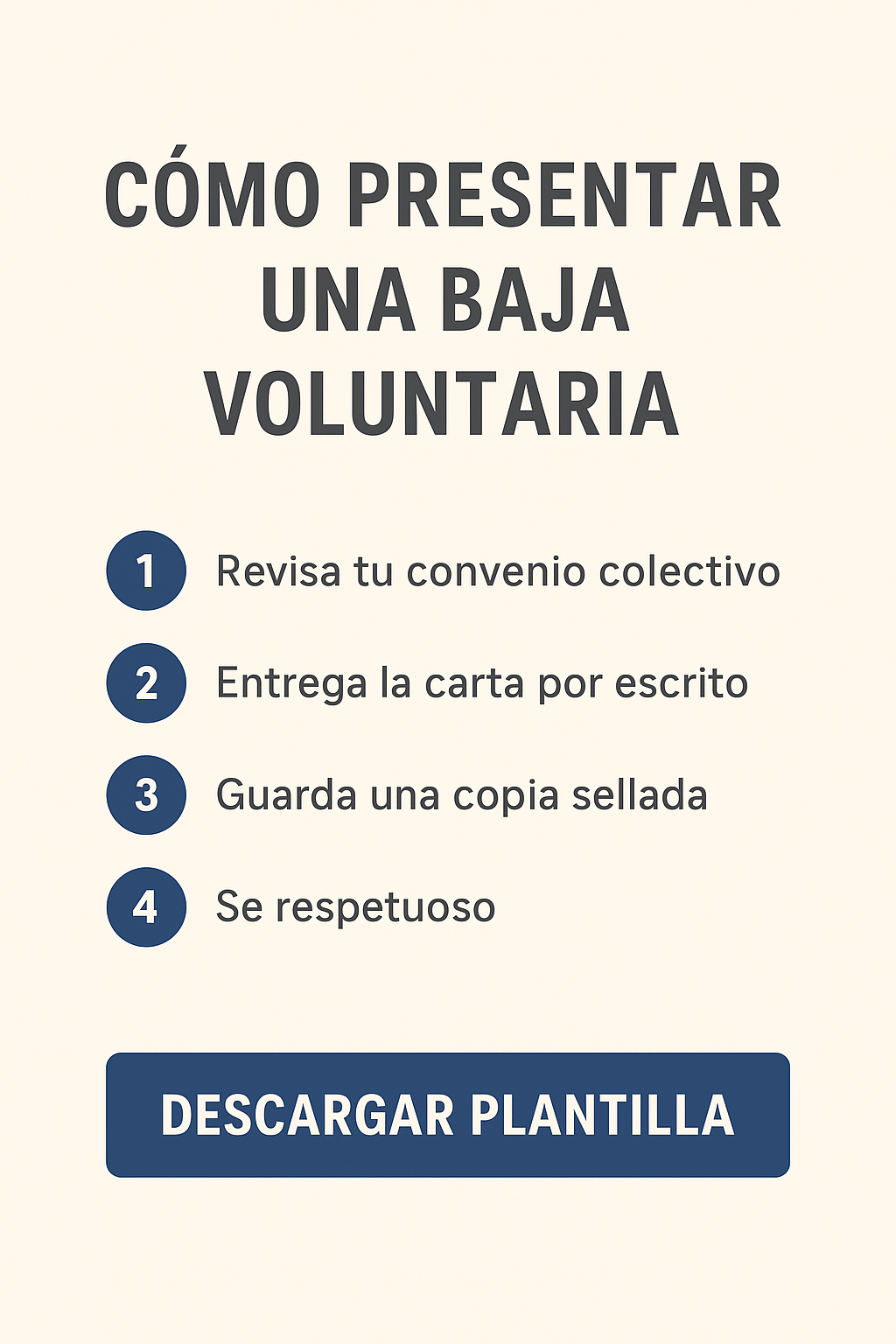 Modelo de carta de baja voluntaria en Word para descargar