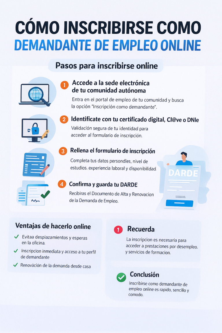 Cómo inscribirse como demandante de empleo online